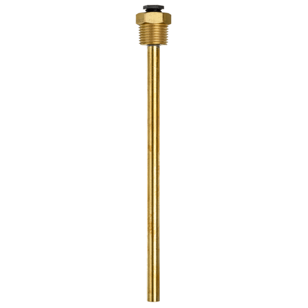 A-22P-A23 thermowell pocket, brass (fabricated), 8" [200 mm], 1/2" NPT ...