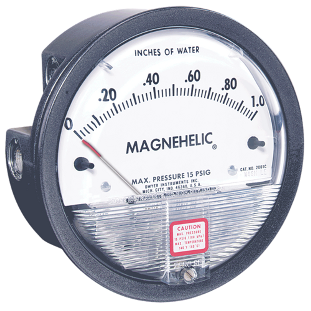 2000-100MBAR Differential Pressure Gage, range 0-100 Millibar *Non ...