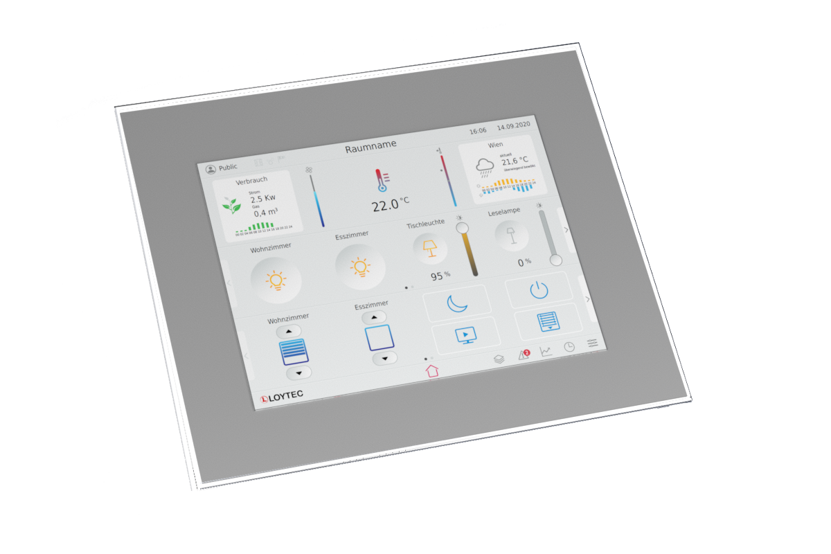 BACnet, CEA-709, and Modbus Touch Panel 12”, frameless glass front and ...